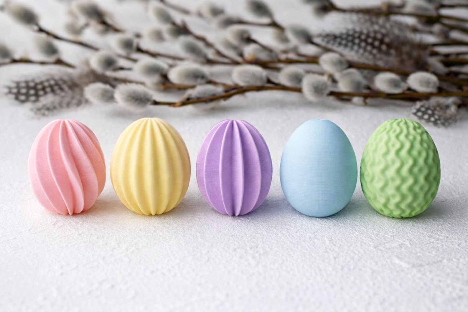 Set of 5 Easter Eggs STL Ornaments for Easter Decor & Spring Home Decor ...