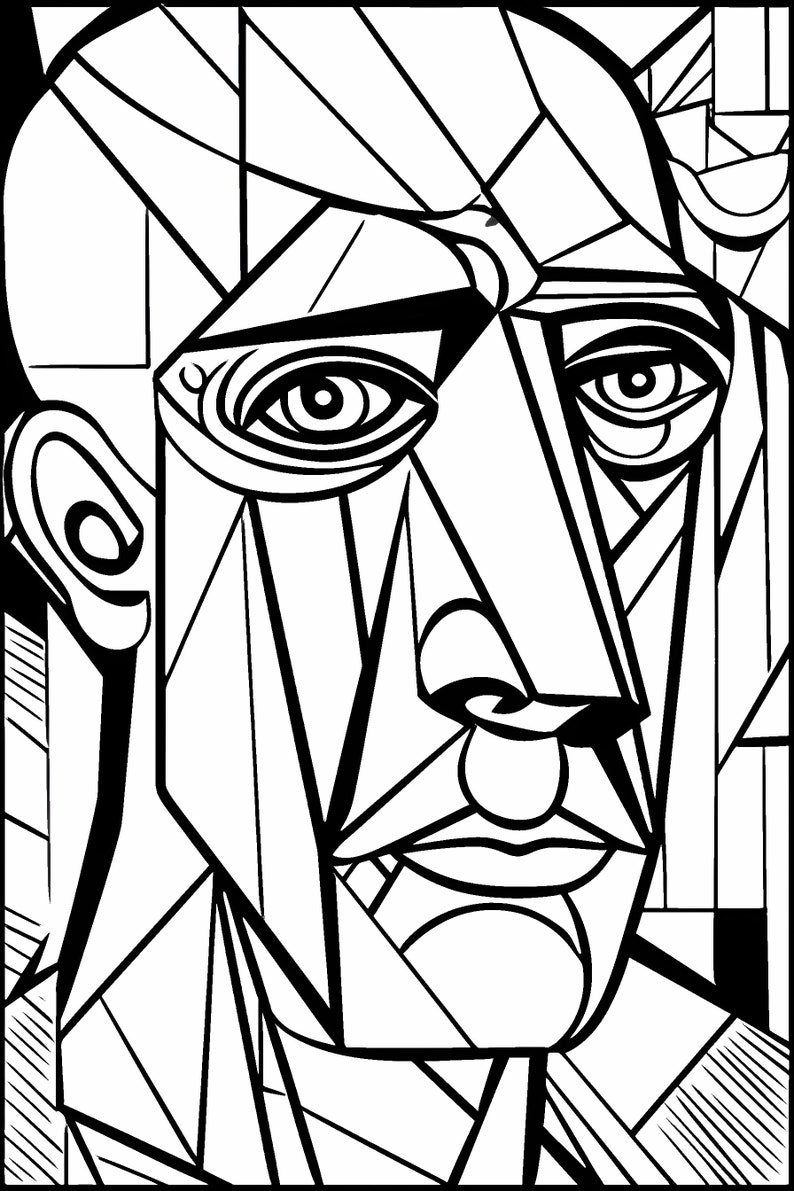 Cubist Art Coloring Book: Simple Coloring Book for Adults - Etsy