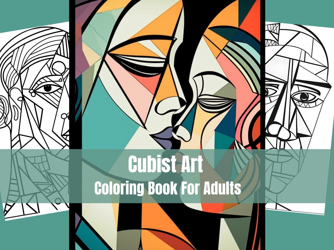 Cubist Art Coloring Book: Simple Coloring Book for Adults | Relaxing ...