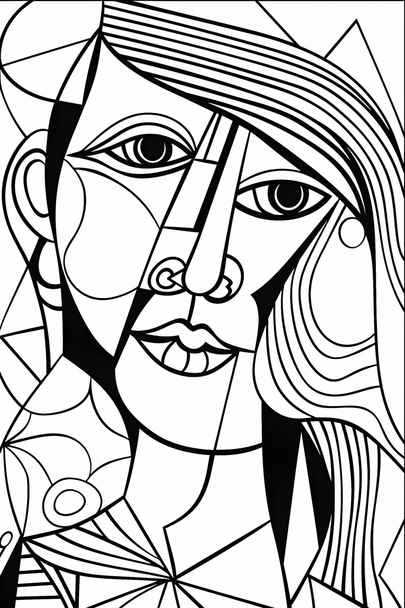 Cubist Art Coloring Book: Simple Coloring Book for Adults - Etsy