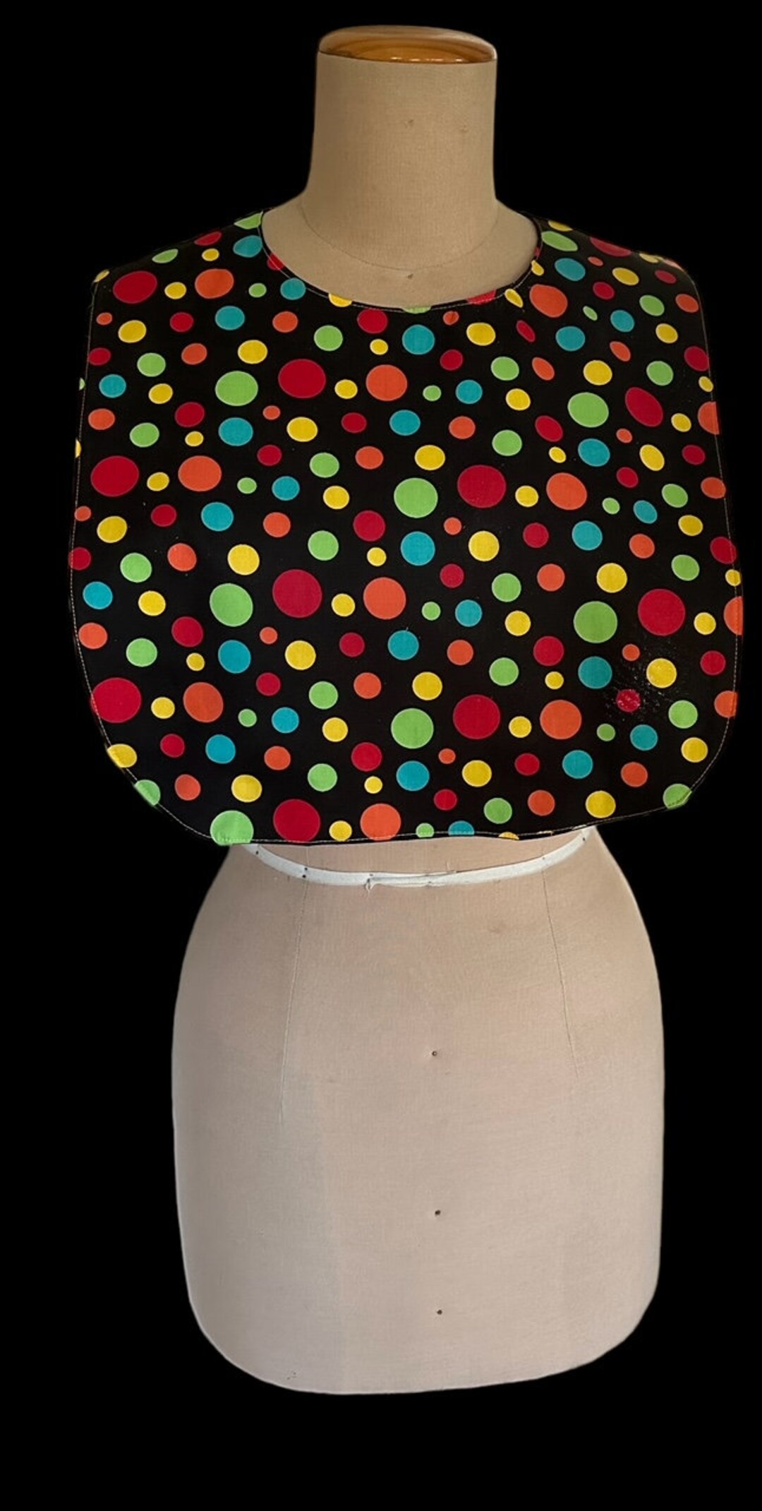 Adult 'clothing Protector' Bib "coloured Dots" - Etsy