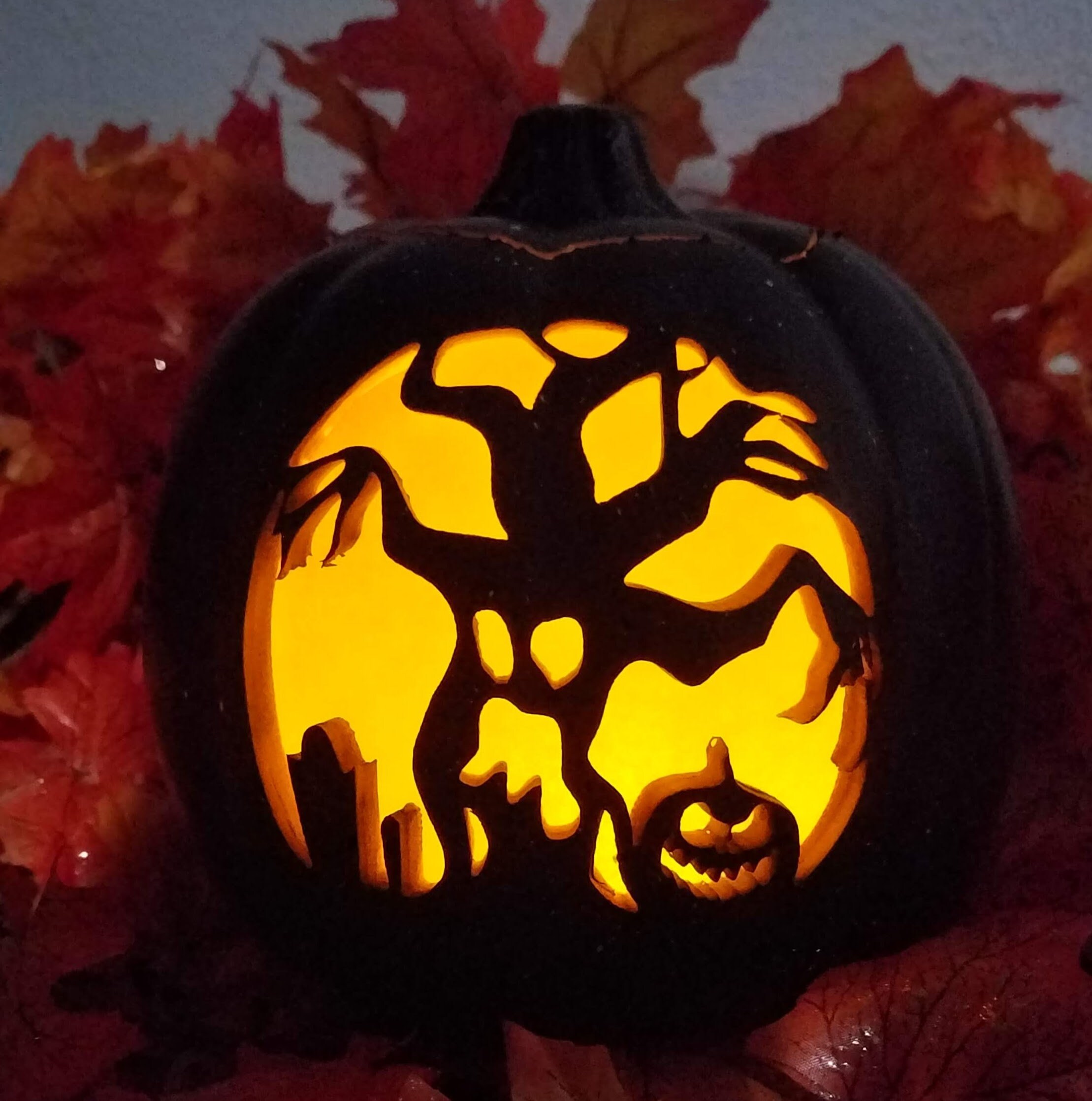 Spooky Tree Pumpkin Template