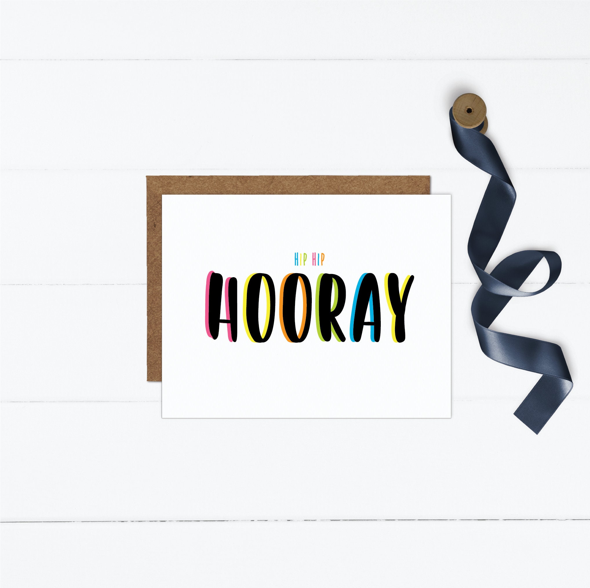 Hip Hip Hooray Birthday Greeting Card | Colorful Retro Happy Birthday ...