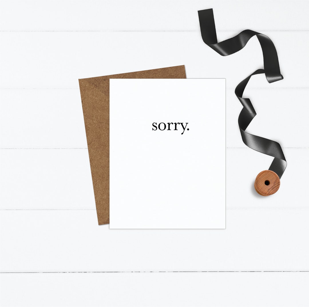 Sorry Minimalist Greeting Card Sympathy Card Apologetic Card Simple ...