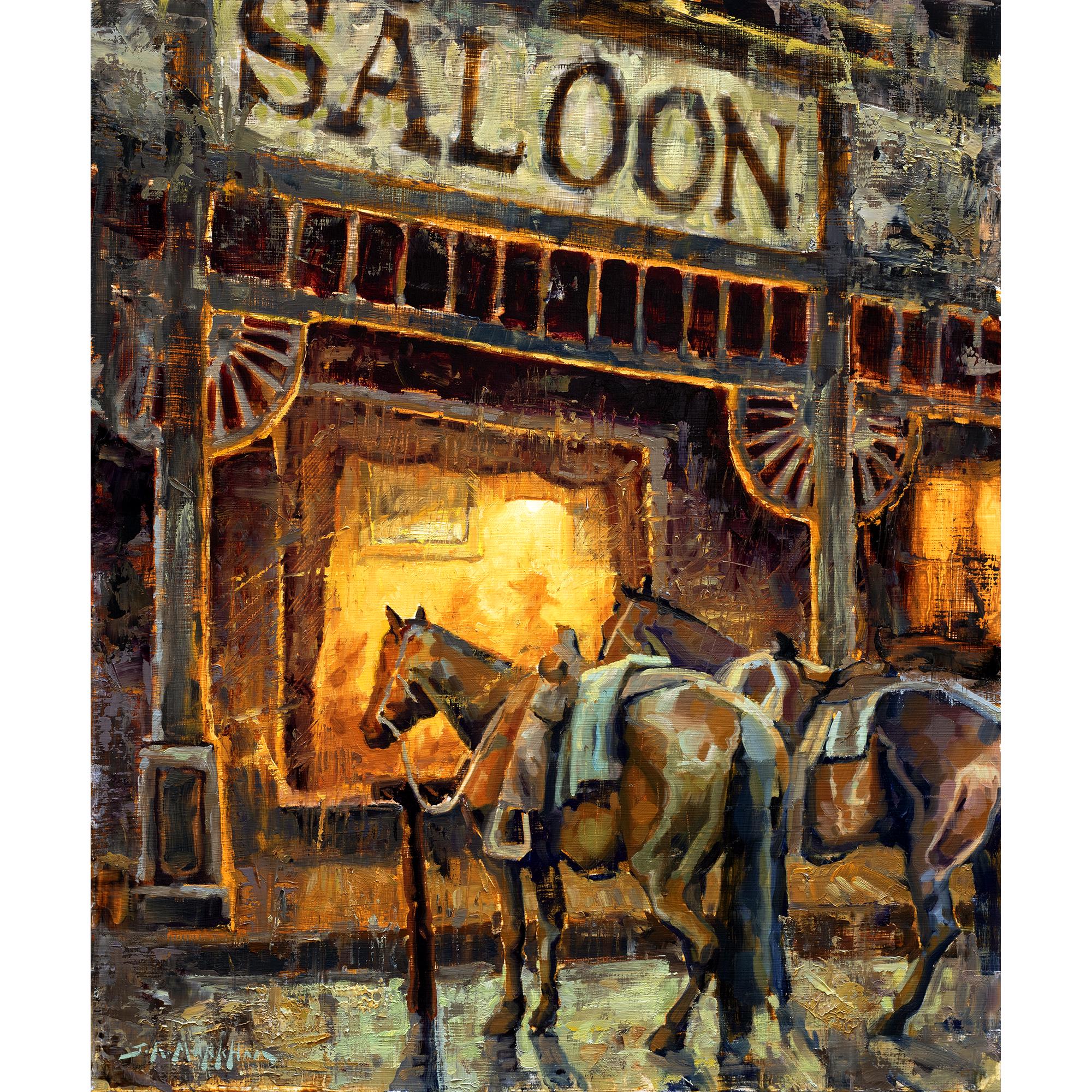 Saloon Canvas Print From Original Oil Painting | Old West Saloon at ...
