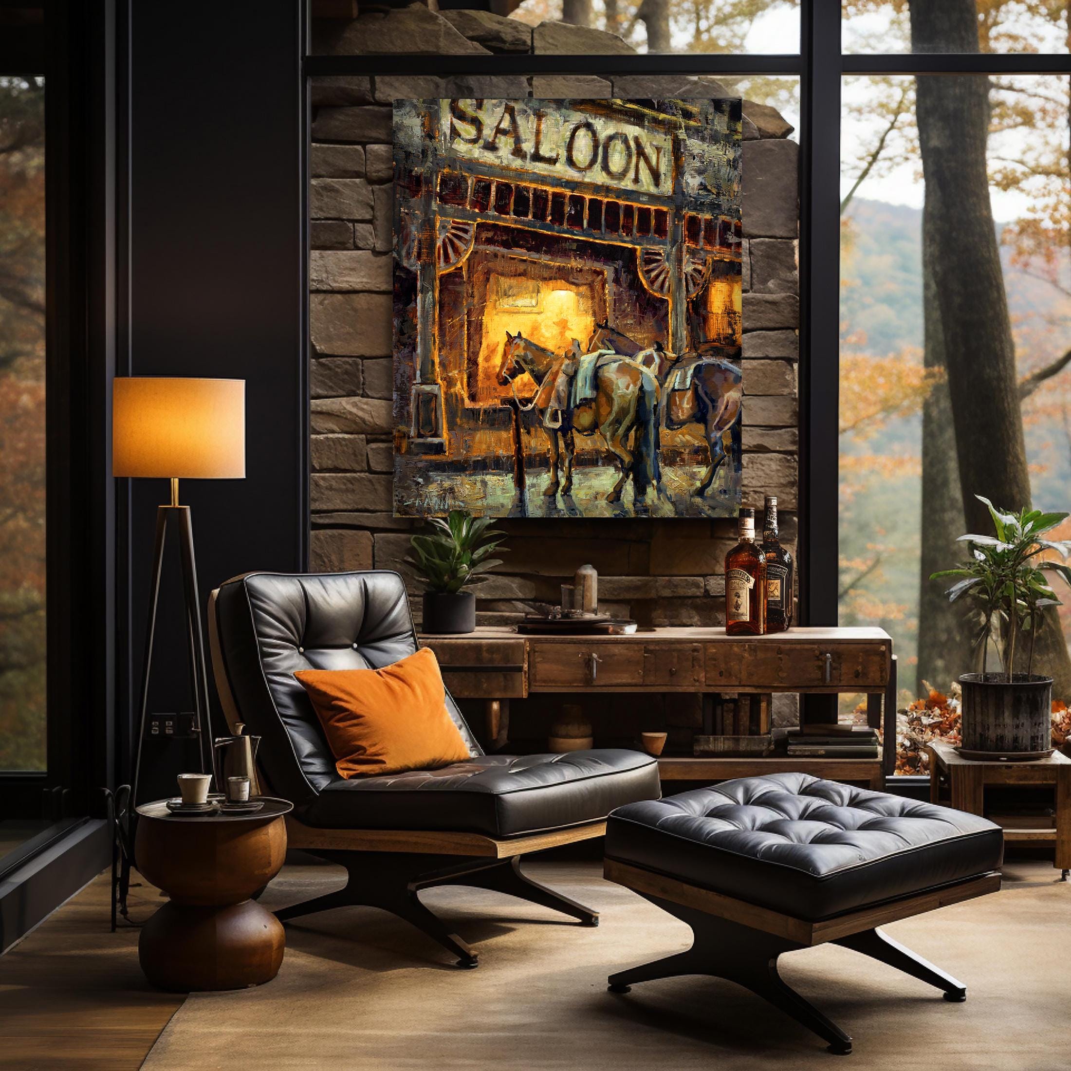 Saloon Canvas Print From Original Oil Painting | Old West Saloon at ...