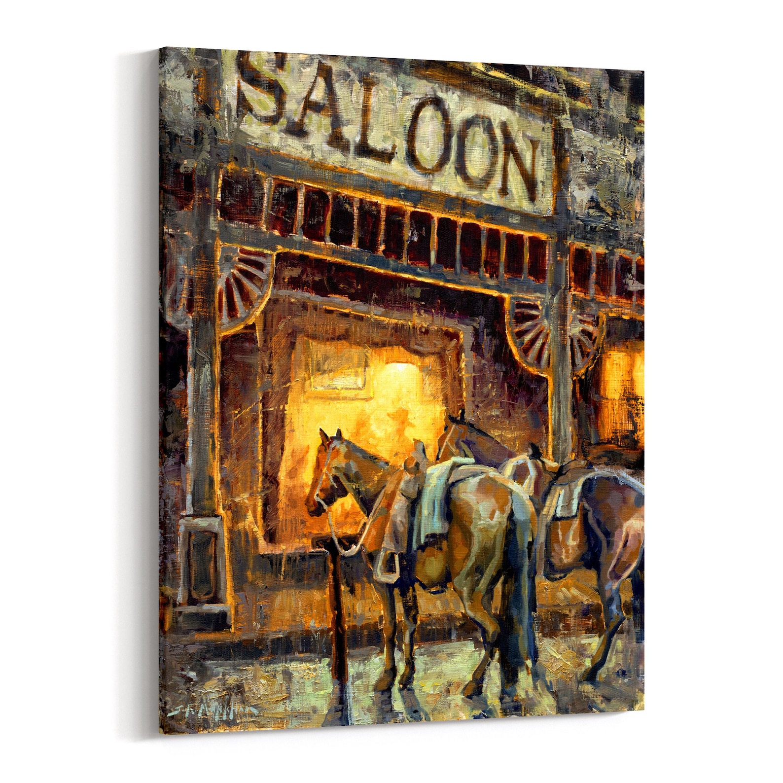 Saloon Canvas Print From Original Oil Painting | Old West Saloon at ...