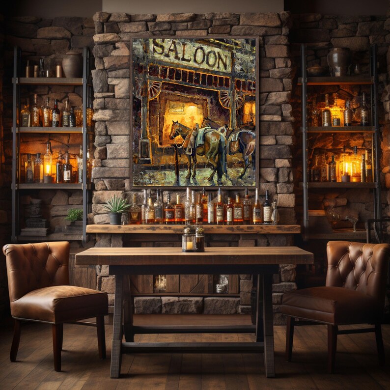 Saloon Canvas Print From Original Oil Painting | Old West Saloon at ...