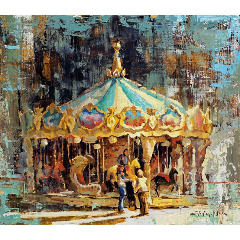 Carousel Art Canvas Print Limited Edition From Original Oil Painting ...
