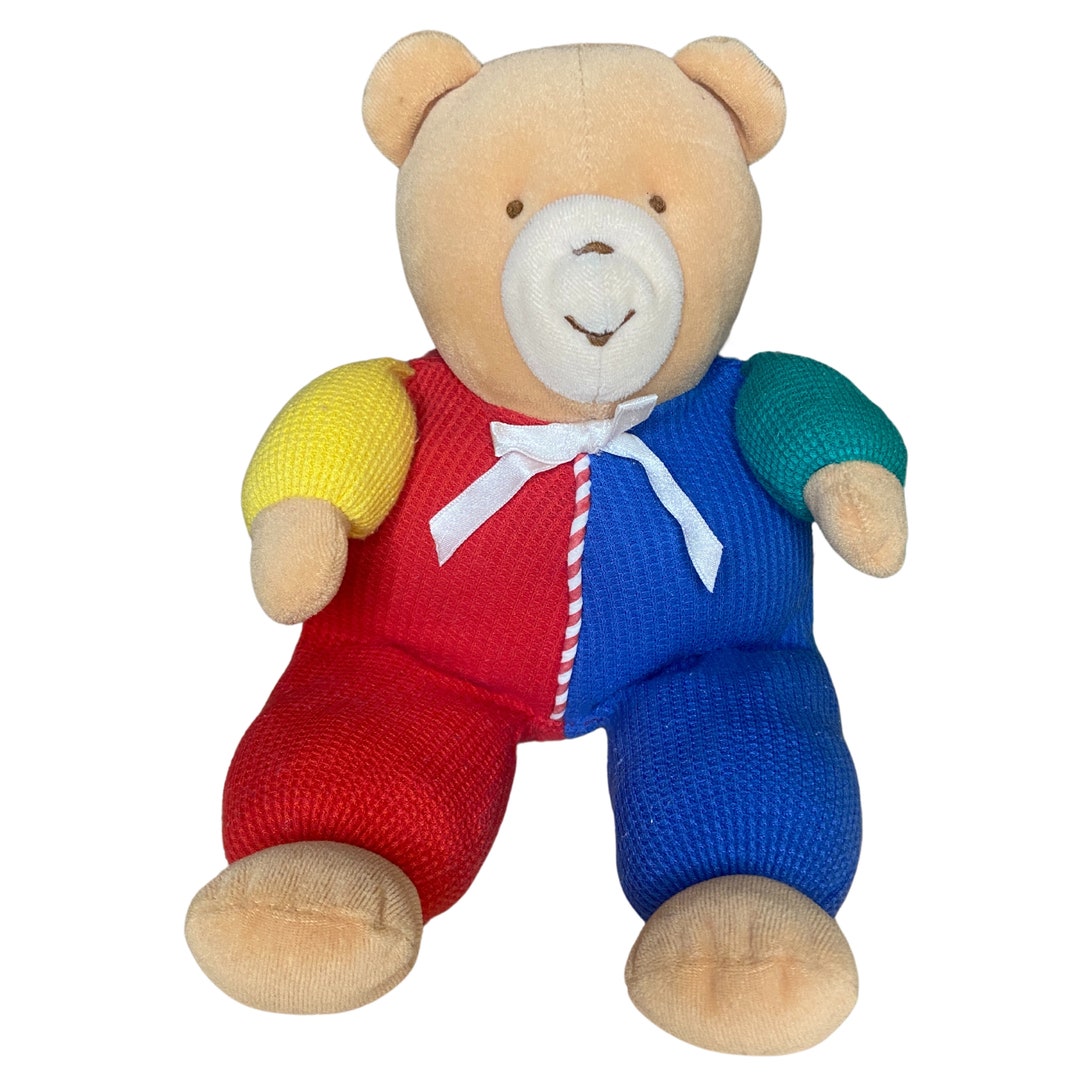 Vintage Eden Bear Teddy Primary Colors Waffle Weave Thermal 11 Plush ...