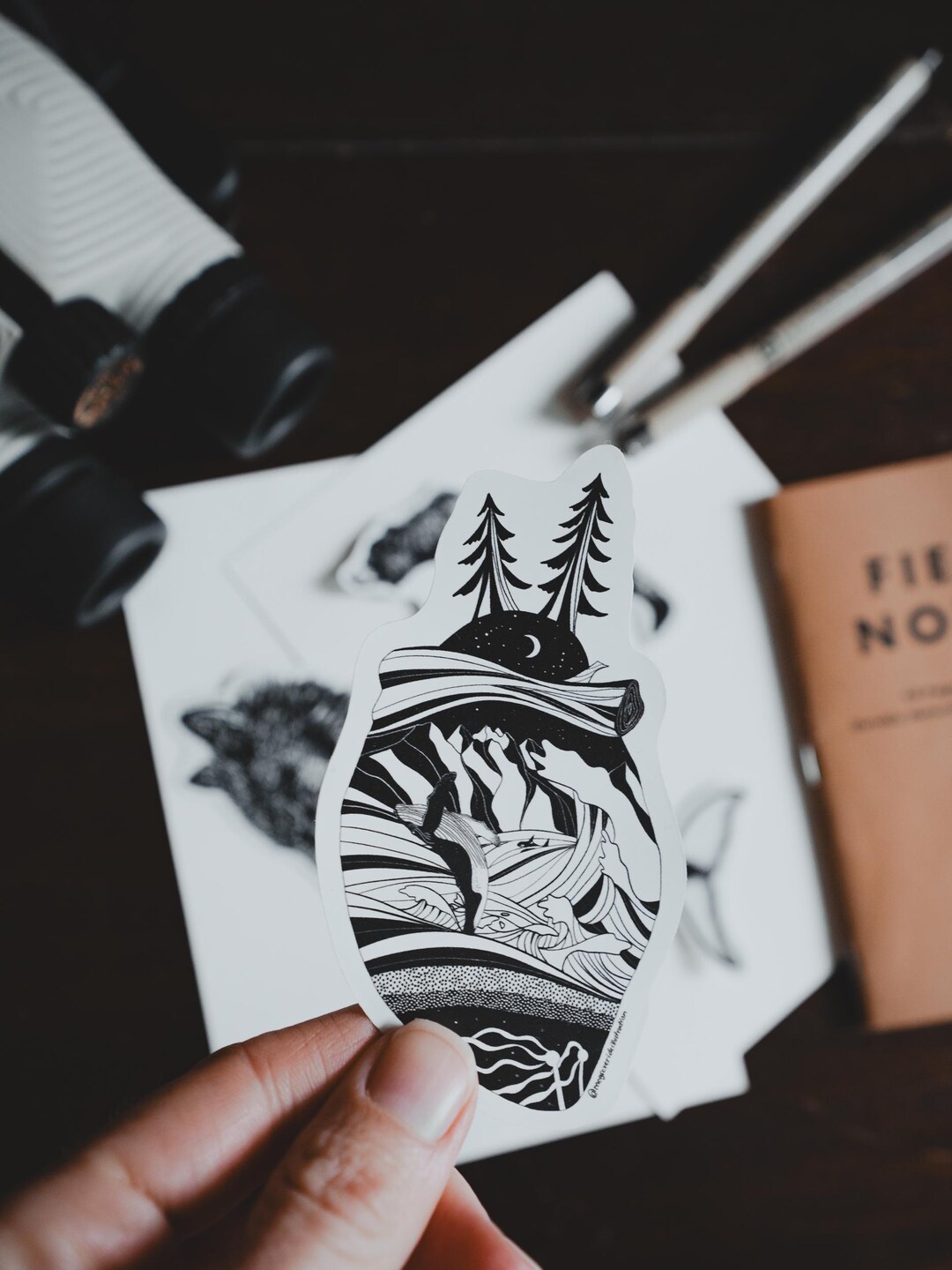 Anatomical Heart Fine Line Sticker | Black and White Vancouver Island ...
