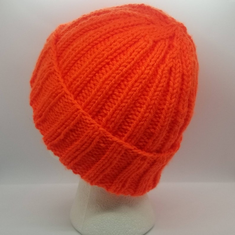 Blaze Orange Hat Orange Knitted Hat for Adults Double Brim - Etsy