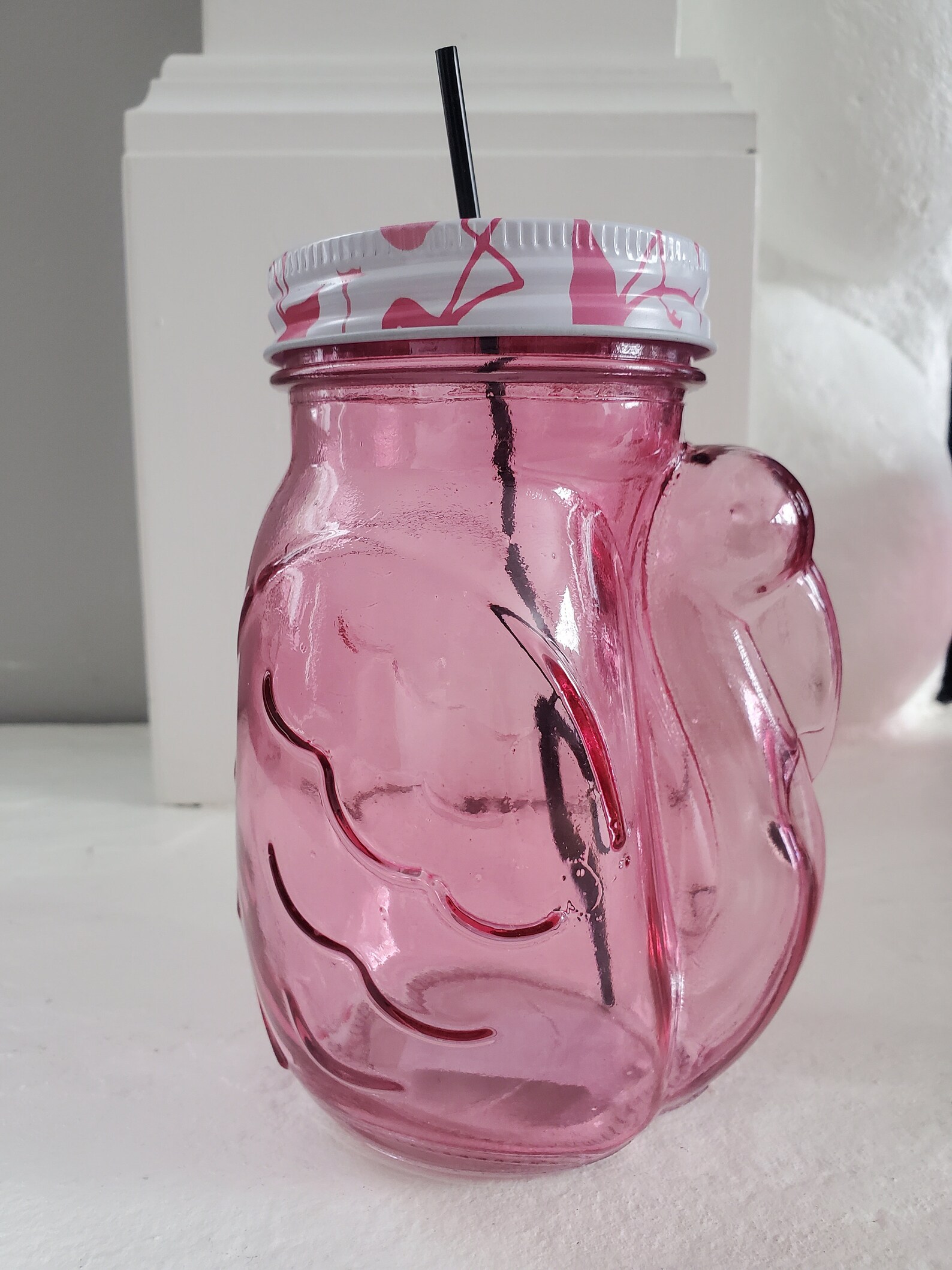 Pink Flamingo Jar – 18 Oz | Choose Flamingo Lid or Solar Light Lid ...