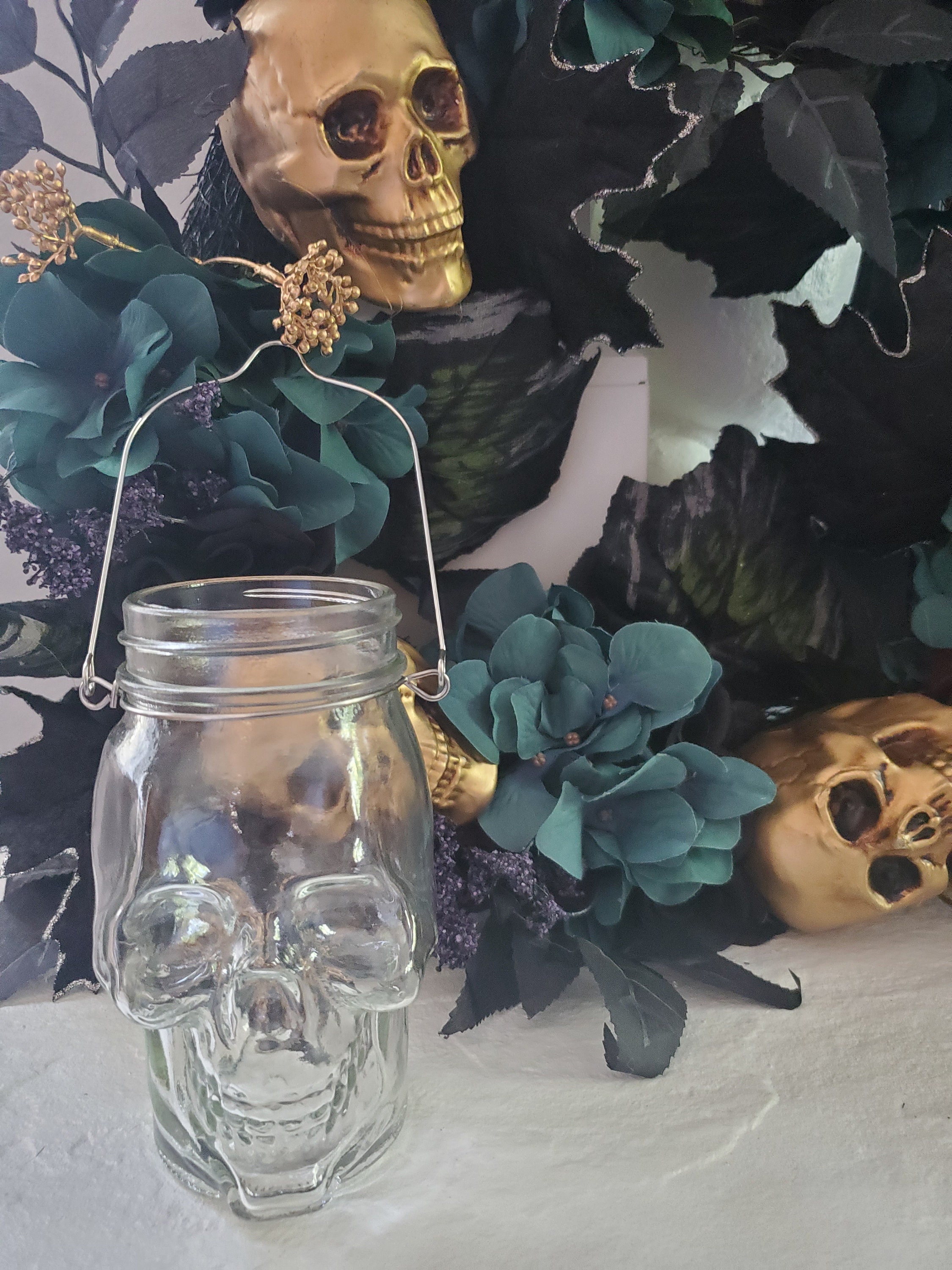 Skull Mason Jar / Skull Shaped Jar / Halloween Party | Etsy