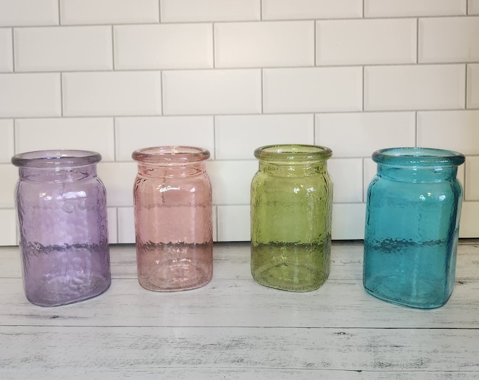Colored Floral Jars, Glass Mason Jars Assorted Colors, Mason Jar Vases ...