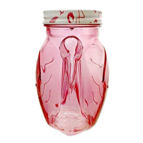 Pink Flamingo Jar – 18 Oz | Choose Flamingo Lid or Solar Light Lid ...