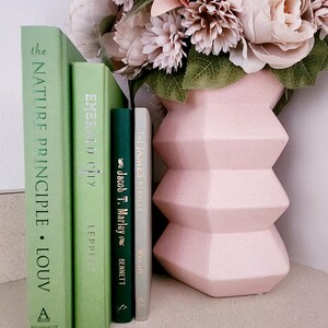 Custom Decorative Book Stack | Green Office Decor | Green Bookshelf ...