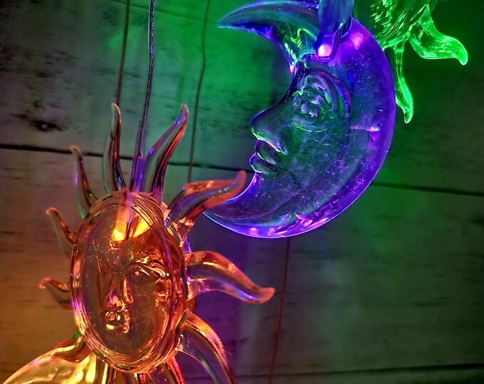 Sun and Moon Solar Wind Chime - Etsy