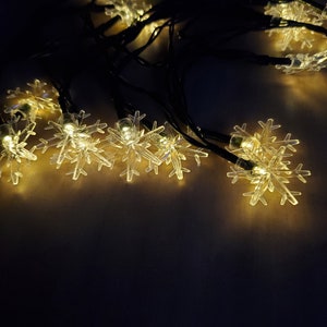 Solar Christmas Lights, Christmas Decor, Snowflake String Lights, Porch ...