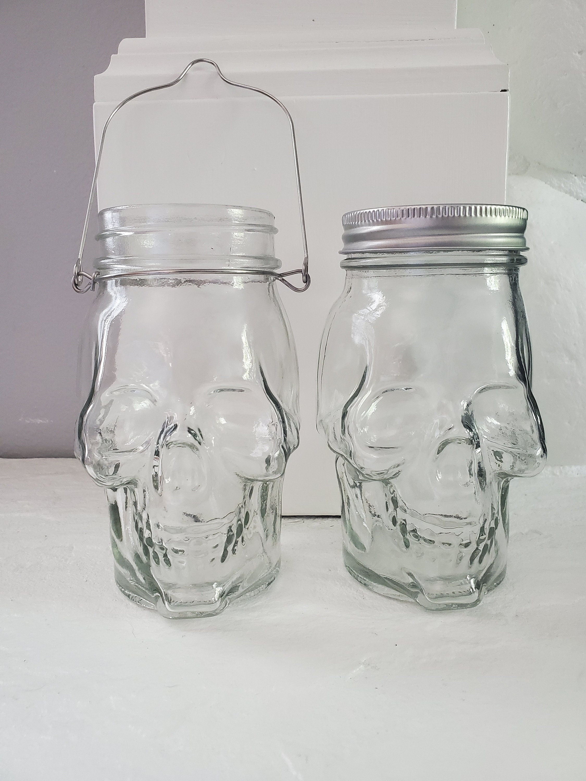 Skull Mason Jar / Skull Shaped Jar / Halloween Party | Etsy