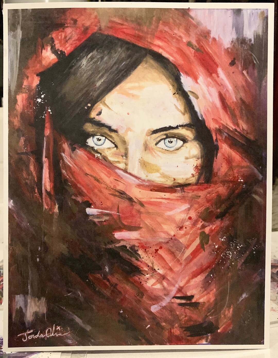 Signed 'hope' Portrait Art Print | Original Watercolor Painting (8.5 ...