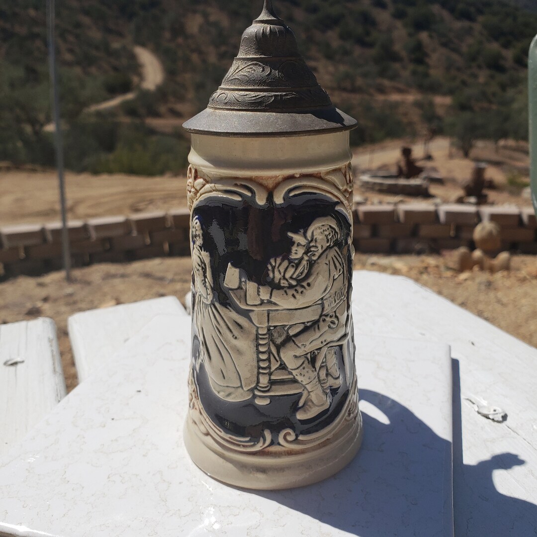 Beer Stein, German Stein 6", Vintage, MR, Marzi and Remi, Stoneware ...