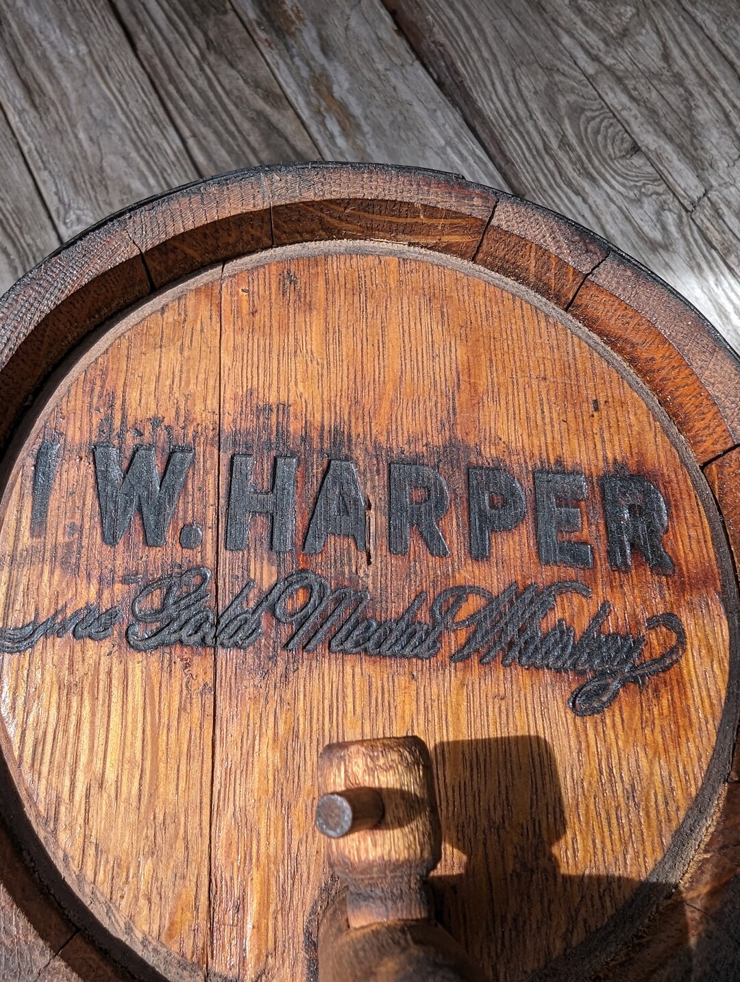 Whiskey Barrel, OAK, I.W. Harper Fine Gold Metal Whiskey, Beer Barrel ...