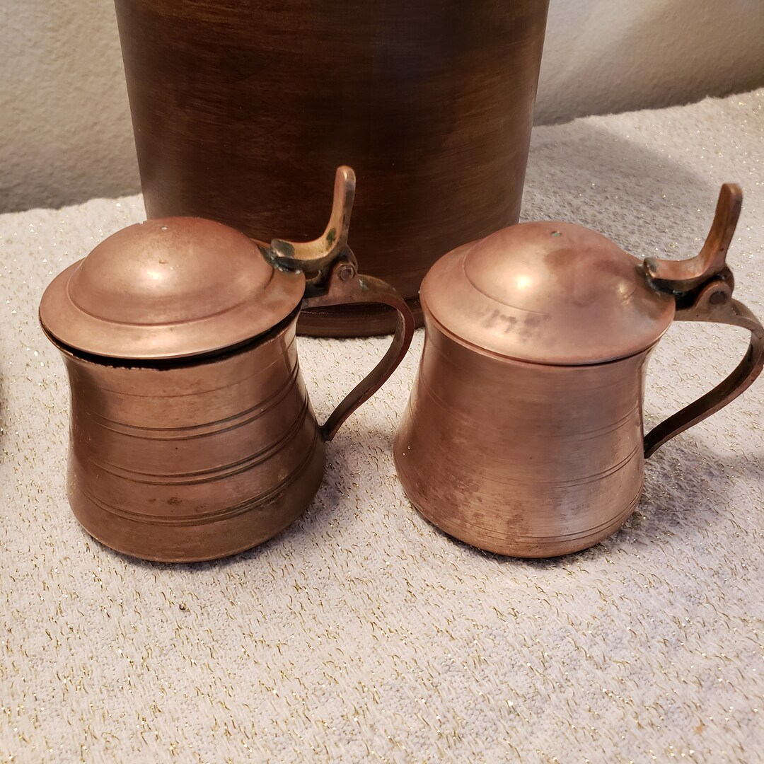 Copper Pots, Vintage Miniature Tankards, 2 Petite Choses Tankards ...