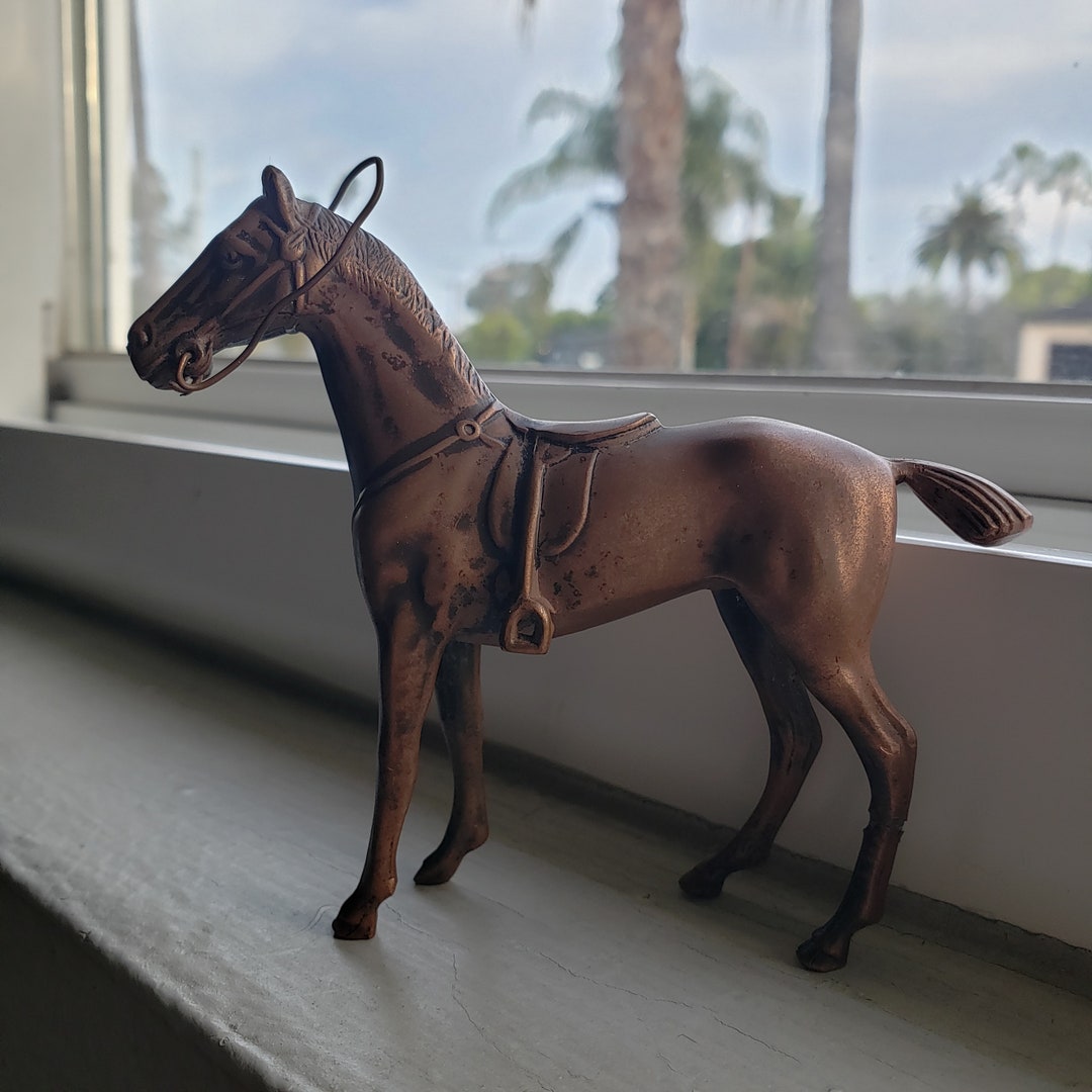 Copper Horse Figurine, Fabulous Detail, Solid Metal Vintage Stallion - Etsy