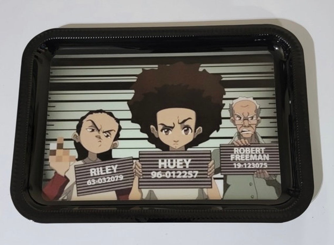 Custom Boondocks Smoke Rolling Tray, Grinder Set, Huey, Riley, Robert ...
