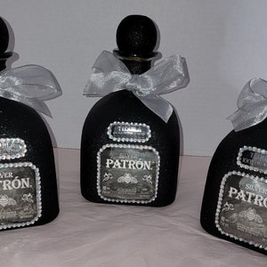 Glam Bling Black Patron Bottle (empty) - Etsy