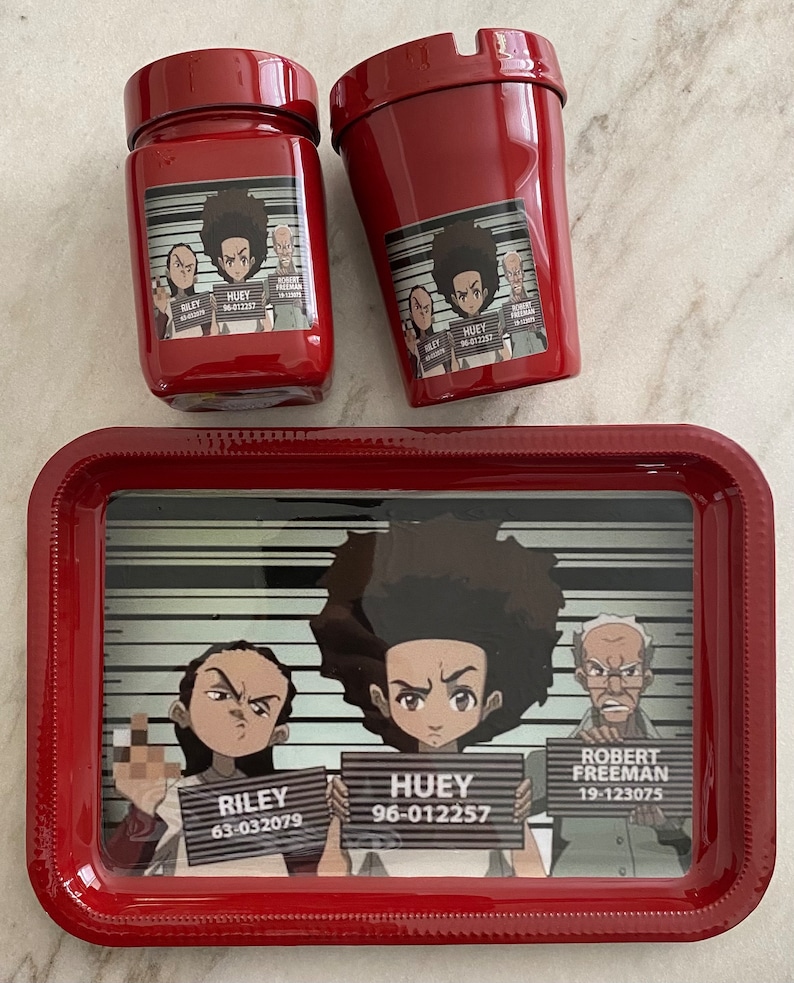 Custom Boondocks Smoke Rolling Tray Set. - Etsy