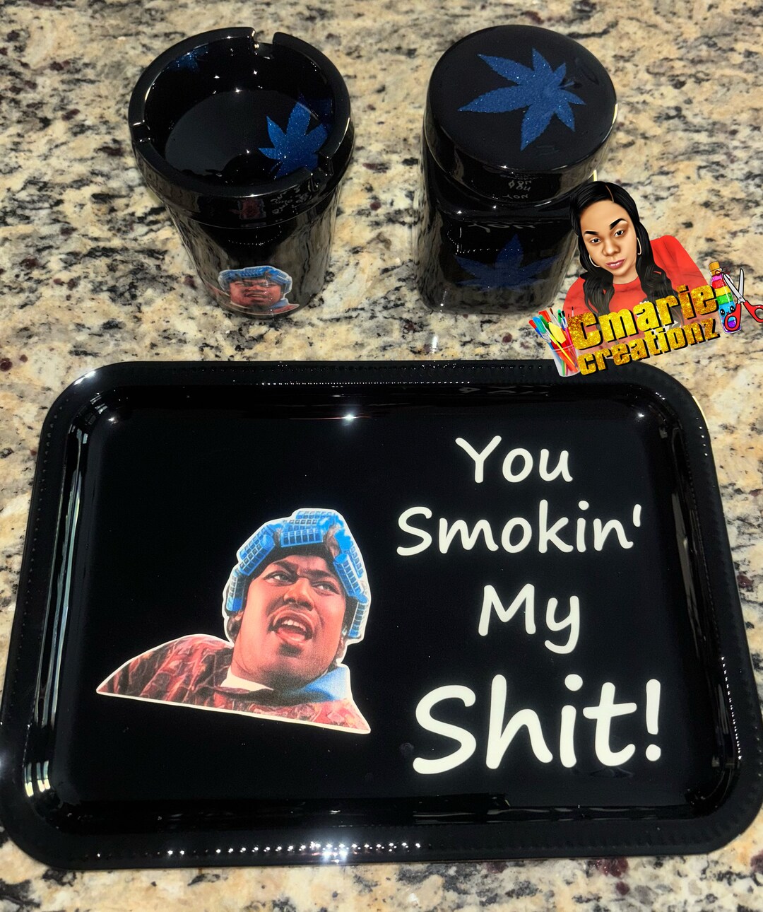 Big Worm Rolling Tray Set - Friday Movie Inspired Ashtray, Stash Jar ...