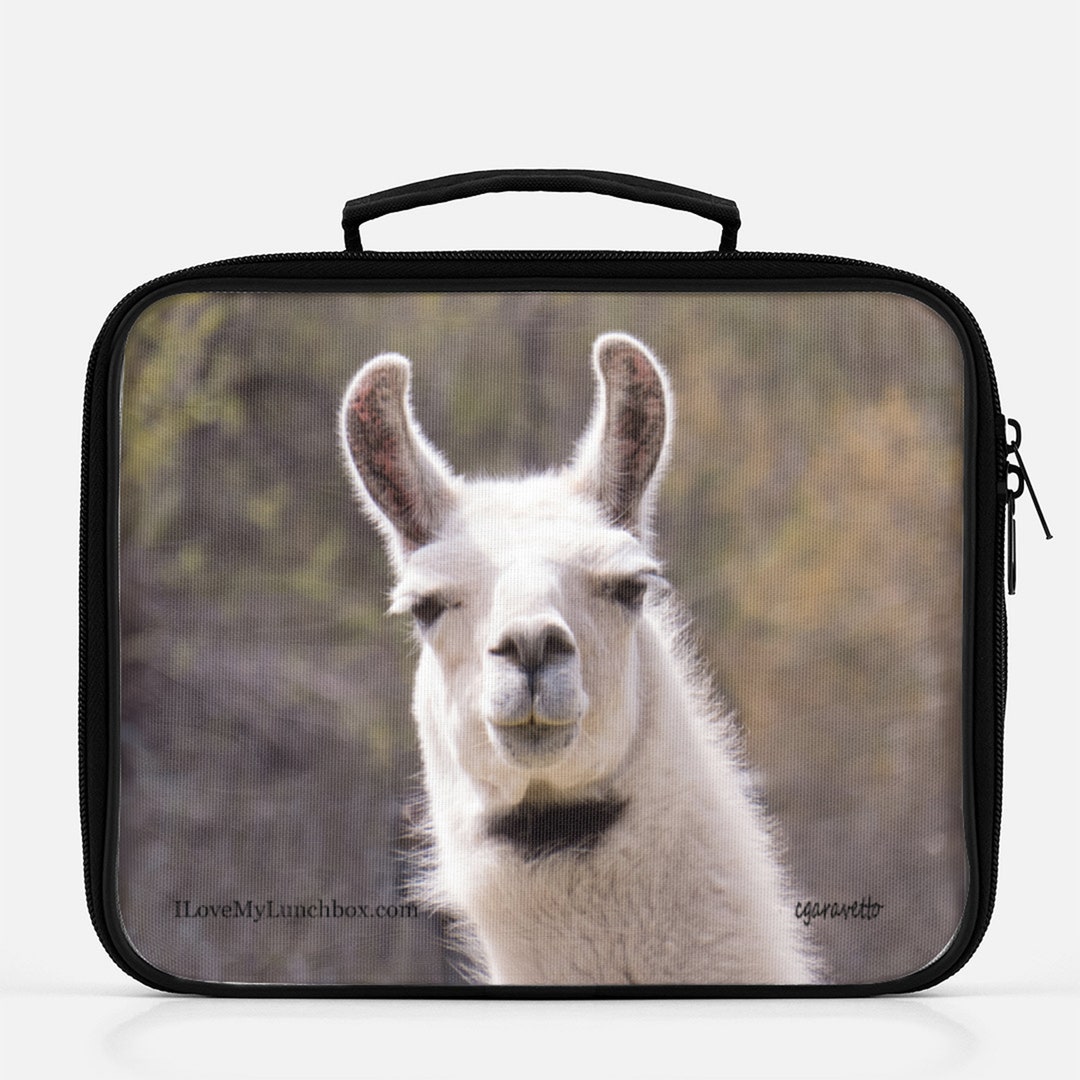 Llama Face Close up Photo on a Lunch Box Tote Bag - Etsy