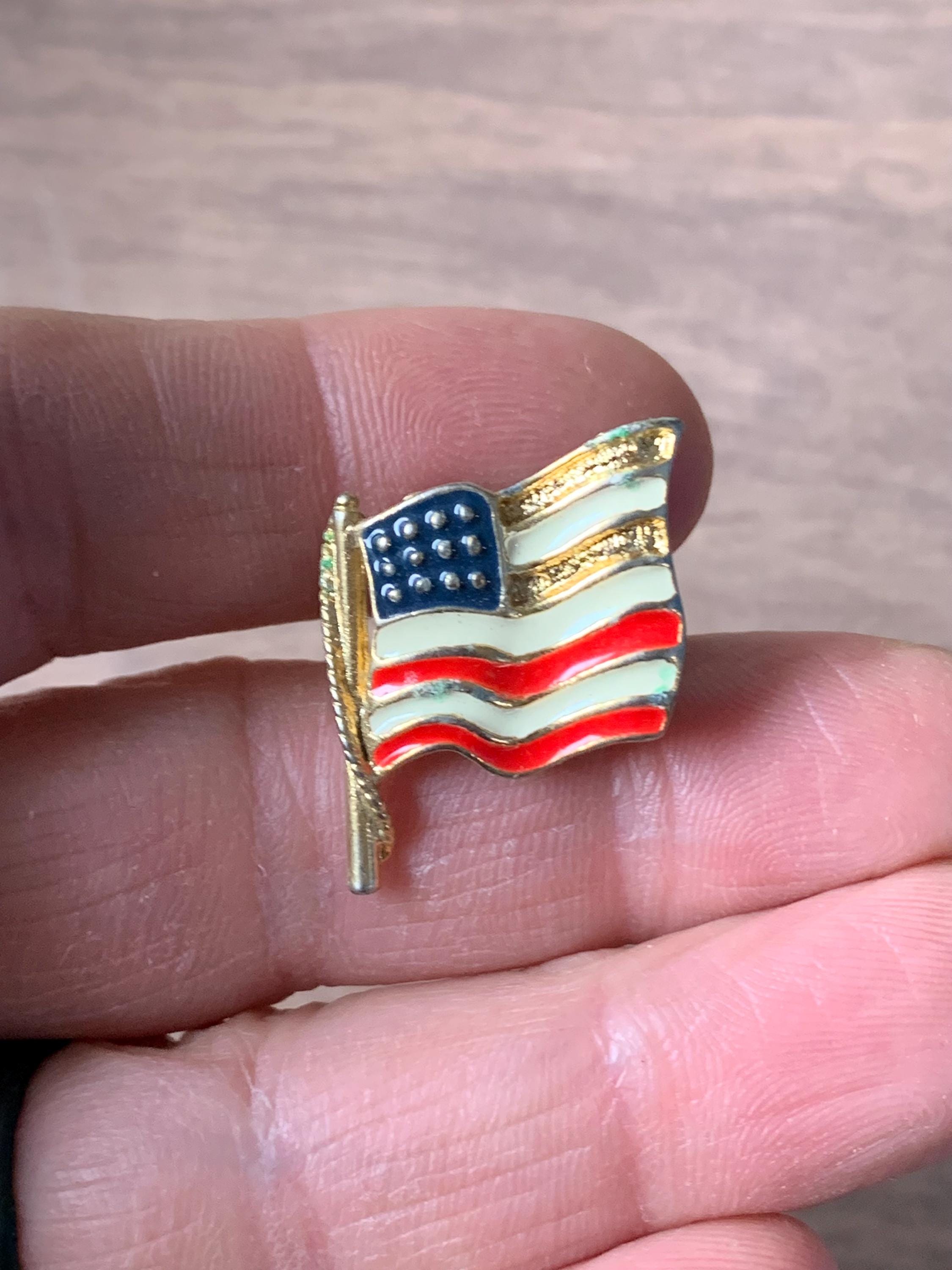 Small Flag US Support Pinback Button Soldiers Homefront Love USA - Etsy