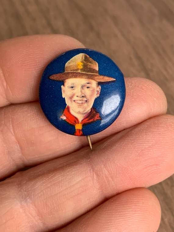 Vintage 1920's Boy Scout Pin Metal Scout Promotion Fl… - Gem