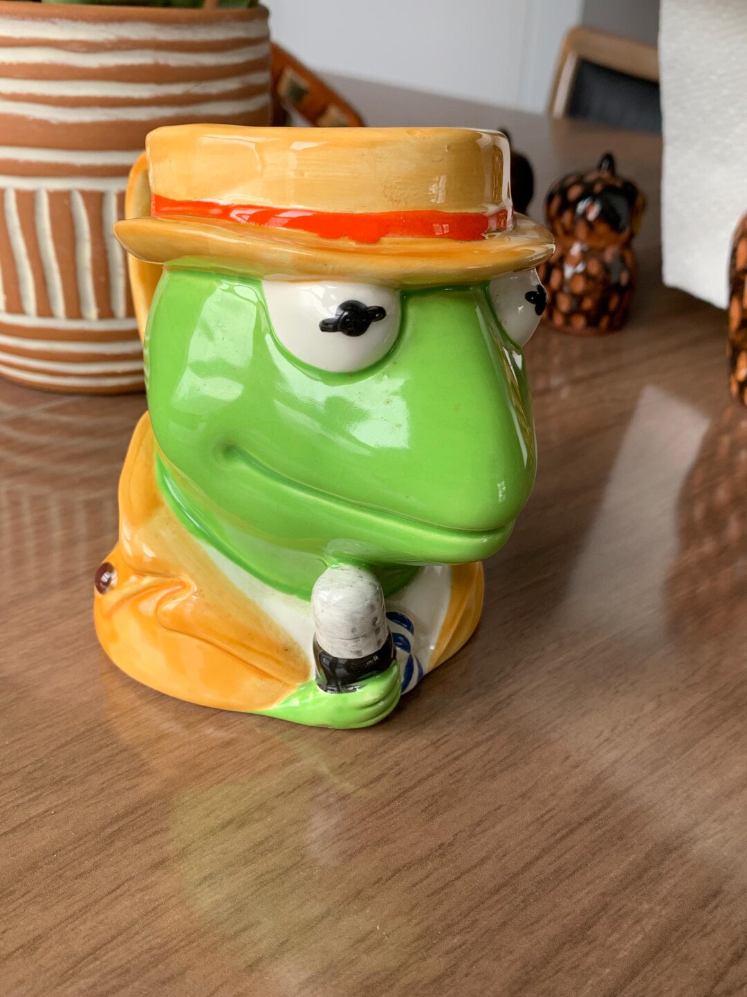 Kermit the Frog Muppet News Reporter Mug 4.5 Sigma Jim Henson ...