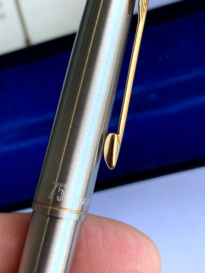 PARKER 75 Ballpoint Pen Cap Actuated Brushed Stainless Steel | Etsy