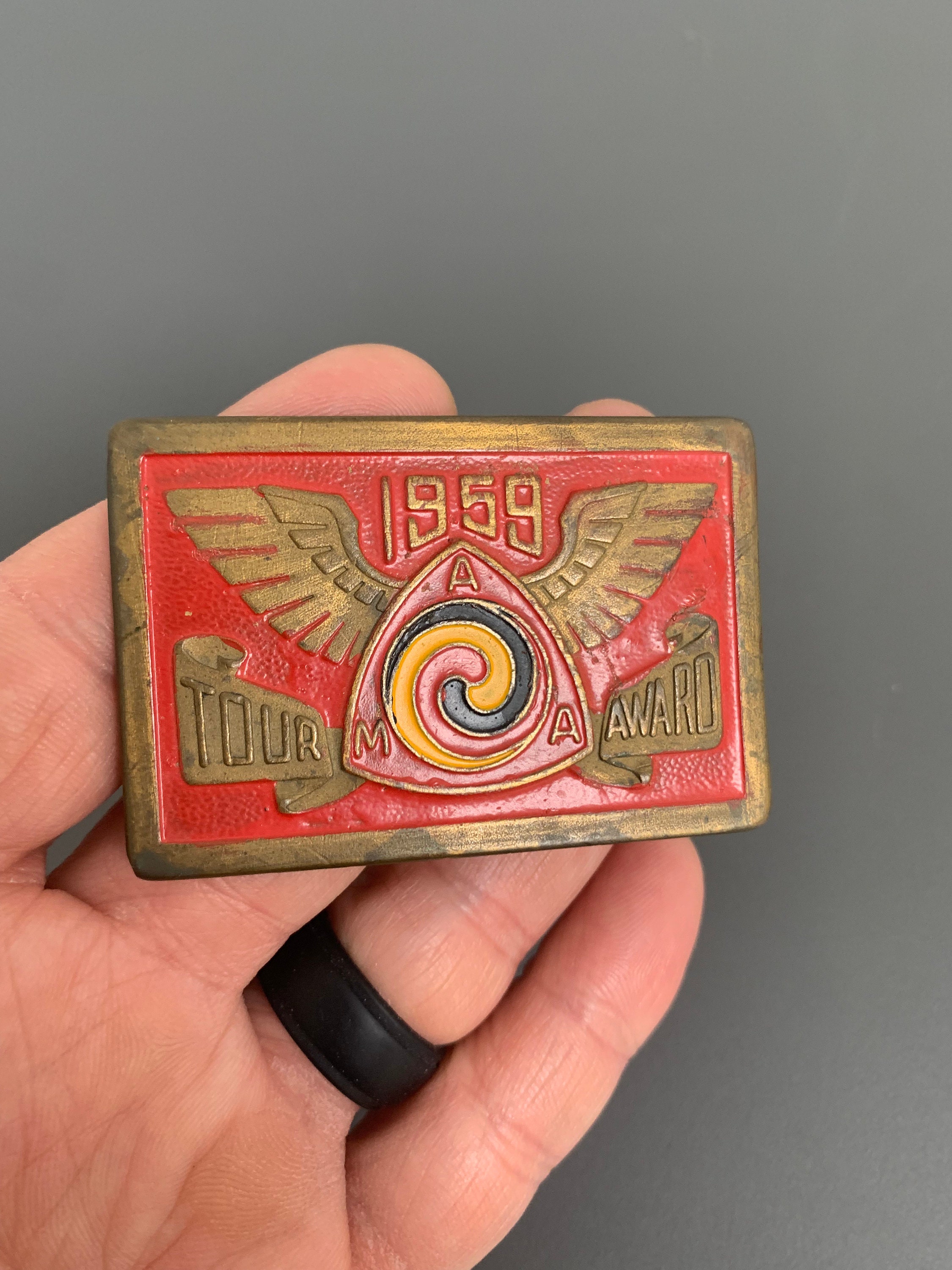 Vintage AMA Motorcycle 1959 Belt Buckle Tour Award Harley | Etsy