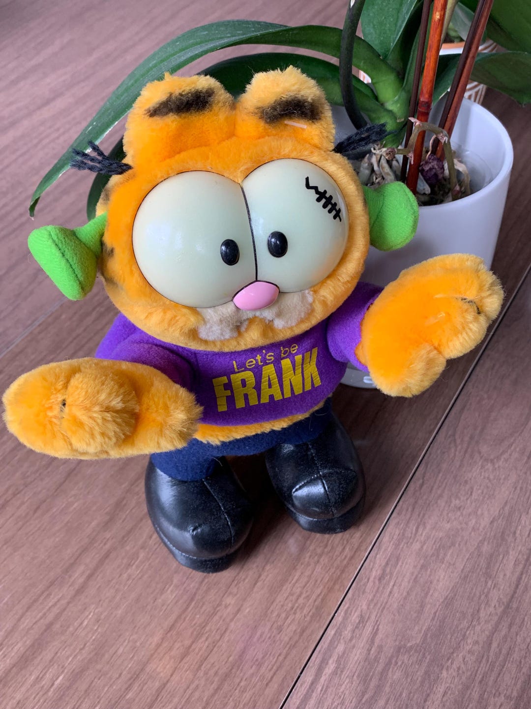 Vintage Halloween Garfield Let's Be Frank 1978 Frankenstein Eyes ...