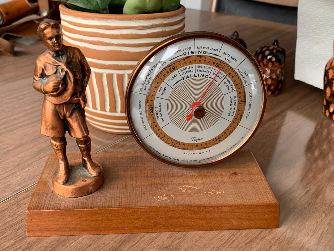 Vintage Boy Scouts Taylor Instruments Desk Top Barometer Figural Statue ...