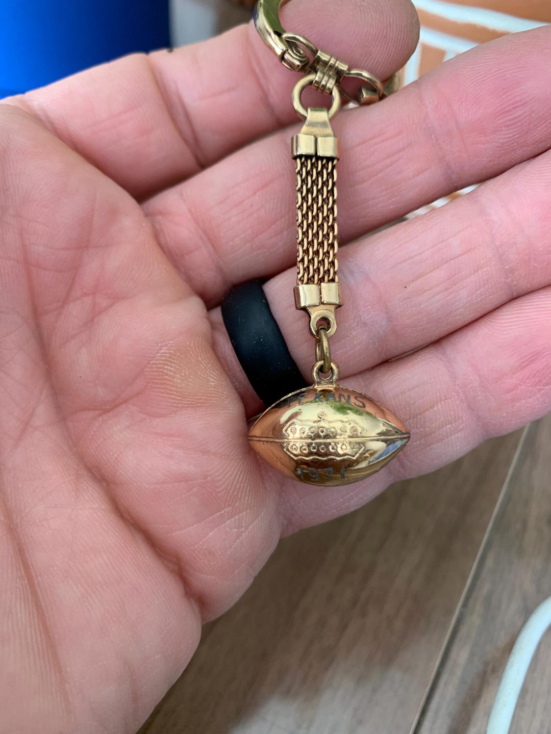 Vintage 1971 Texans Football Keychain - Etsy