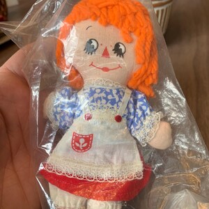 Vintage 1970's Raggedy Anne Orange Hair Doll - Etsy