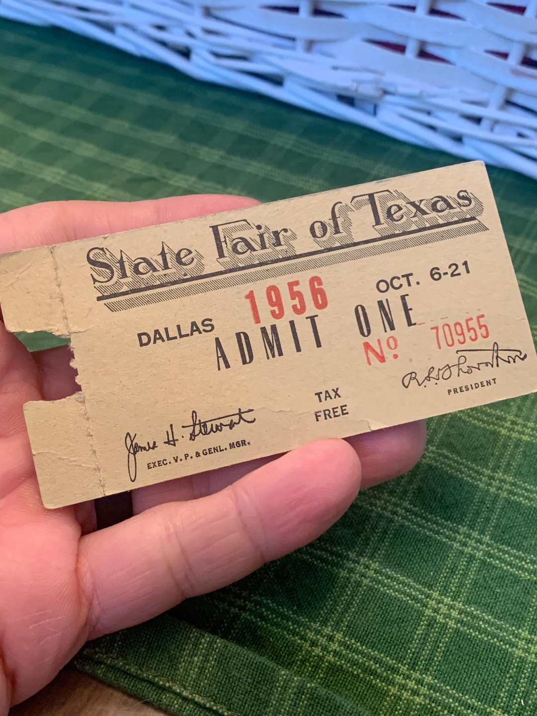Vintage Dallas Texas State Fair 1956 Ticket Stub - Etsy