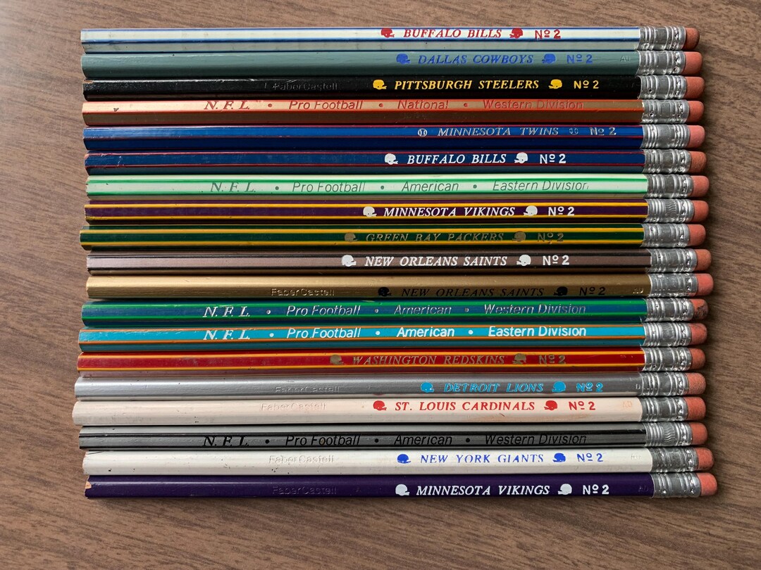 Vintage 1980's NFL Football Faber Castell Lead #2 Pencils Lot of 19 - Etsy