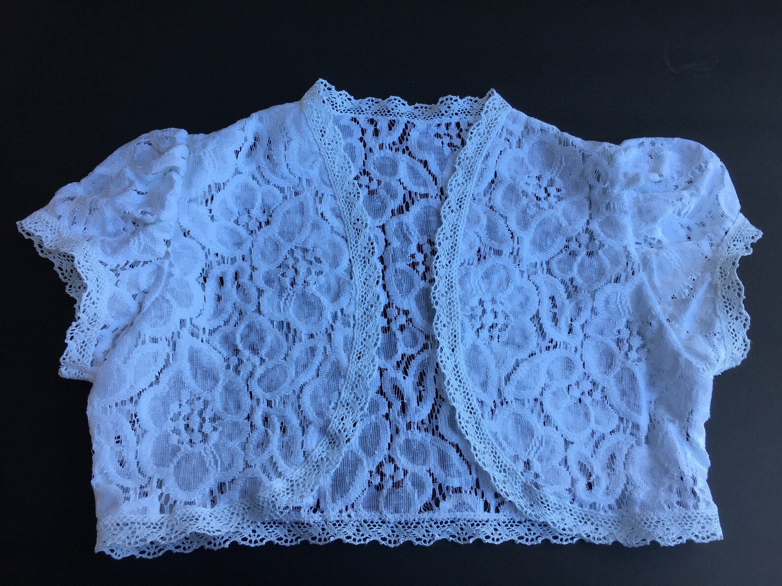 Girls' White Knitted Lace Shrugs, Boleros, - Communion Lace Shrugs ...