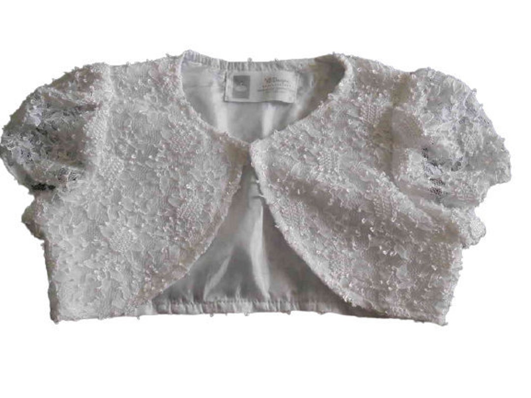 Girls Lace Bolero Jacket With Cap Sleeve - Daisy Wedding Shrug - Etsy