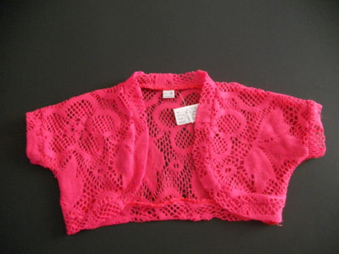 Girls Knitted Bolero Cardigan - Pink - Etsy