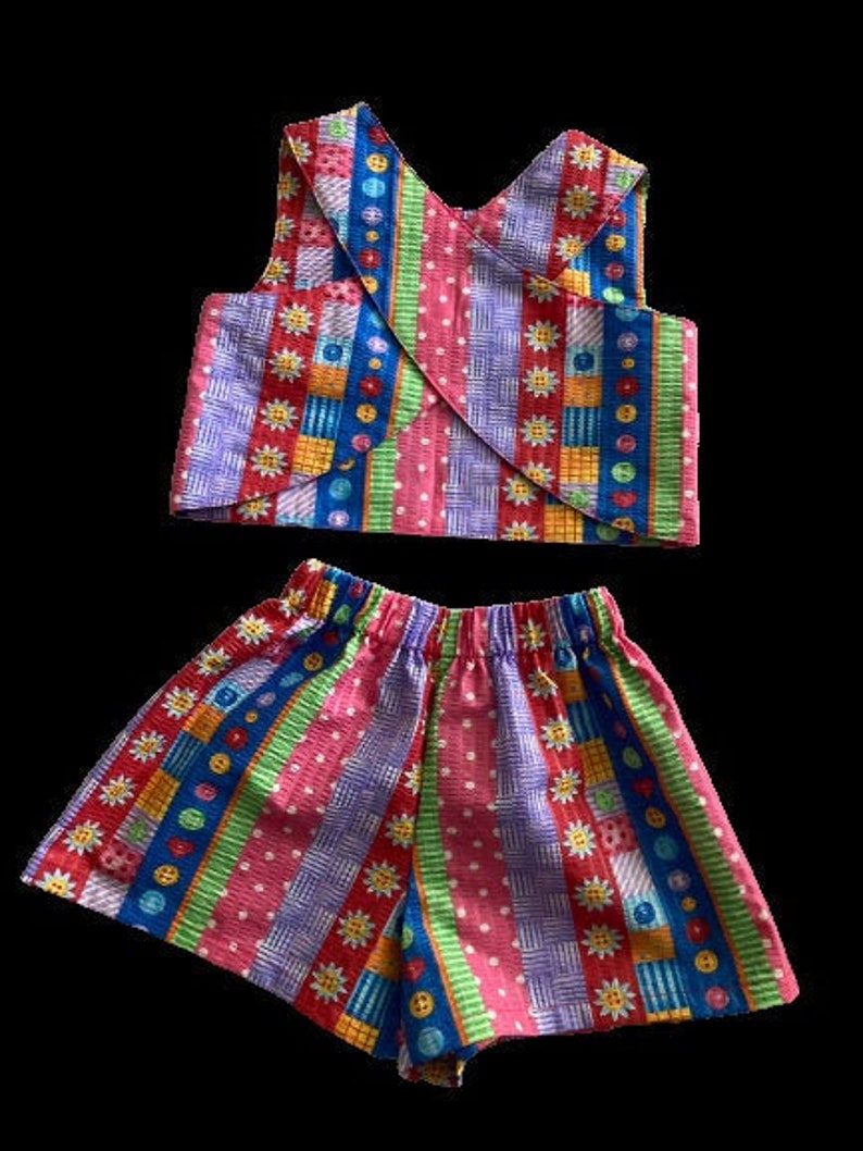 Girls' Floral Criss-cross Back Cotton Short Set - Etsy