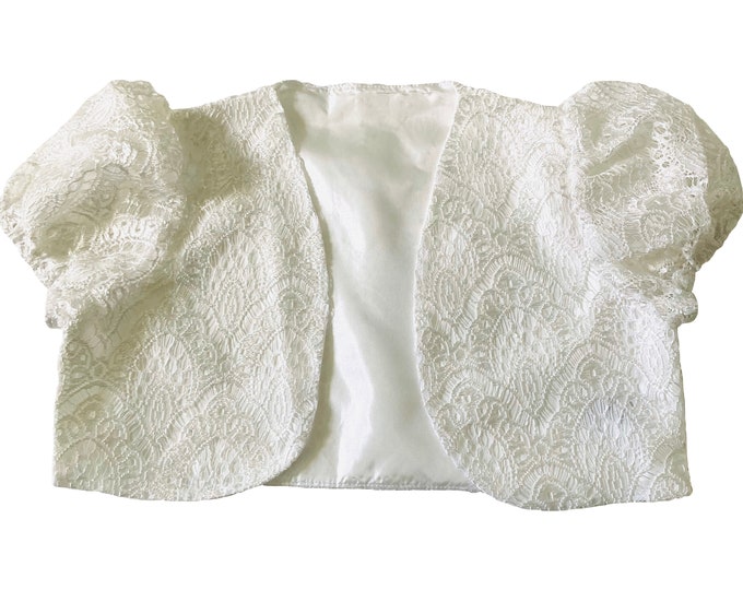 Handmade Shrug Bolero Off-white Light Cream Wool Top Mother of Pearl ...
